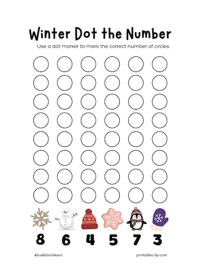 Winter Dot the Number