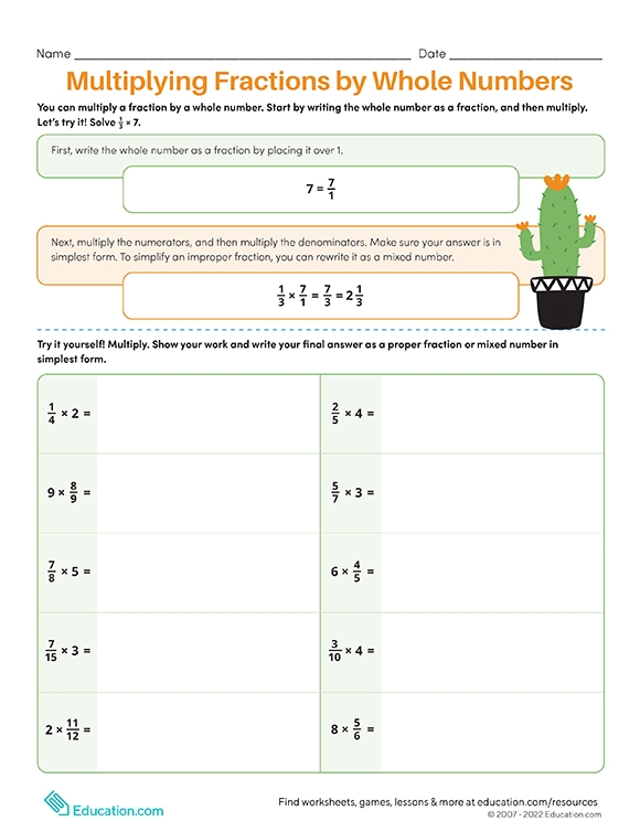 Printables Multiplying Fractions By Whole Numbers HP Official Site Printables Multiplying Fractions By Whole Numbers HP Official Site