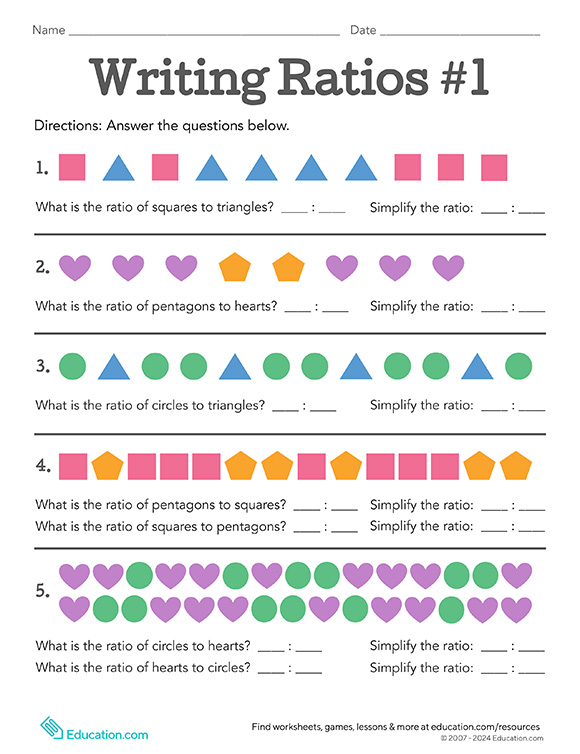 Writing Proportions Worksheets Y6 Ratio And Proportion Worksheet