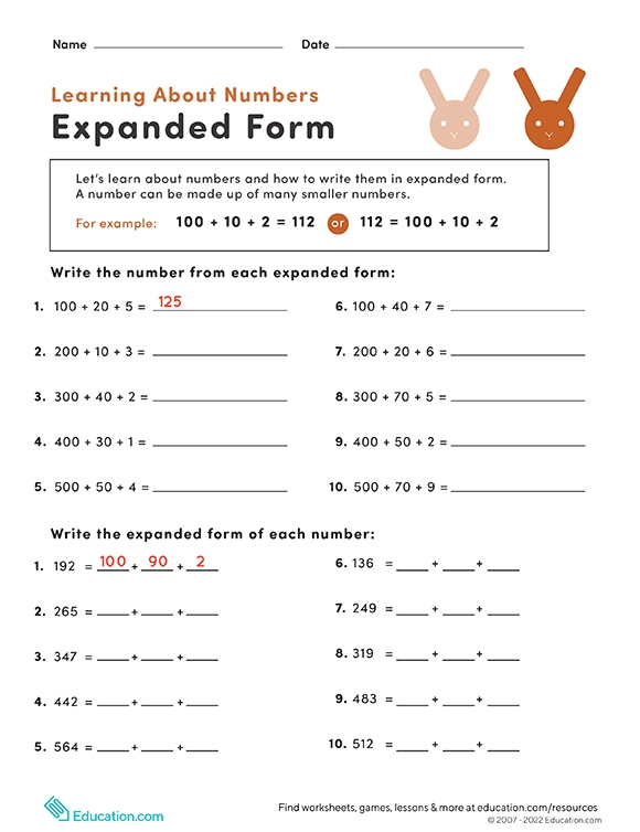 Printables - Place Value: Expanding Numbers #1 | HP® Official Site
