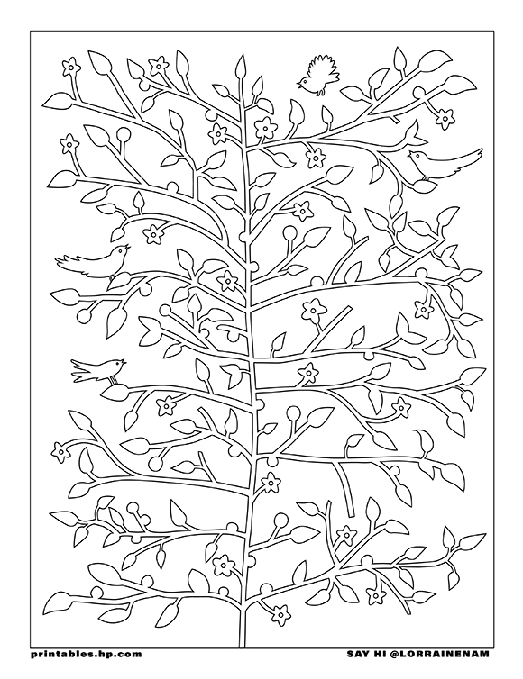 coloring pages of branches