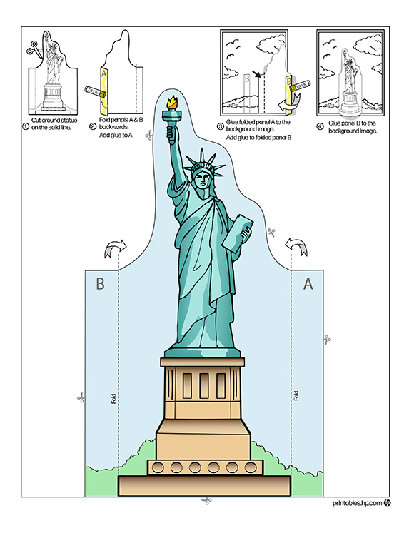 coloring picture of statue of liberty