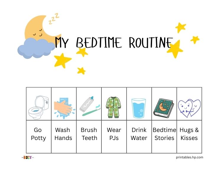Bedtime Routine Coloring Pages People's Daily Routine