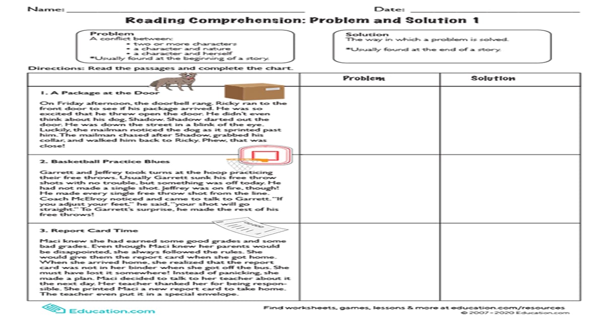 Printables Reading Comprehension Problem And Solution 1 HP Printables Reading Comprehension Problem And Solution 1 HP