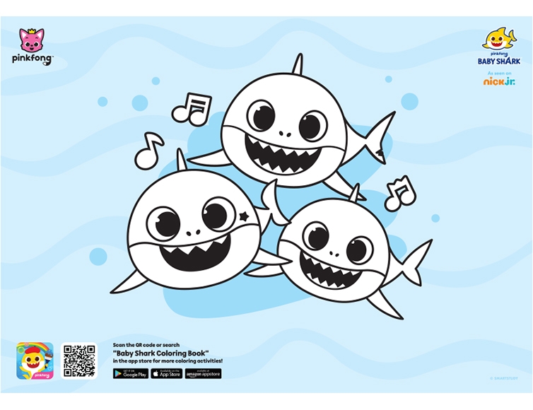 baby shark printable coloring pages free