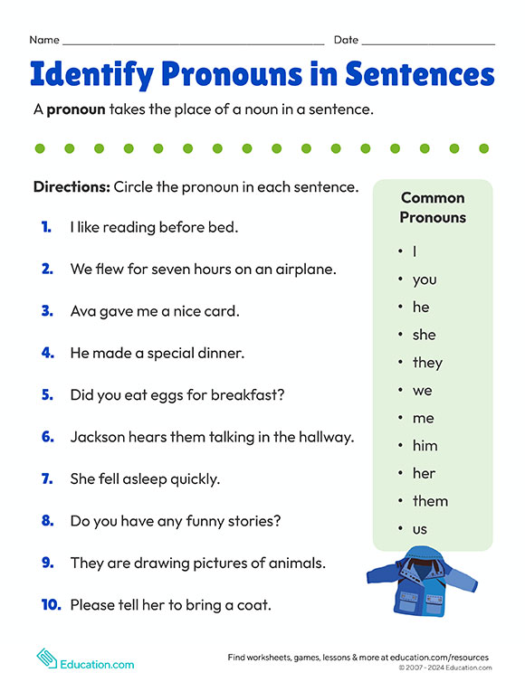 Pronoun Worksheets 1st Grade Indefinite Pronouns Worksheets 15