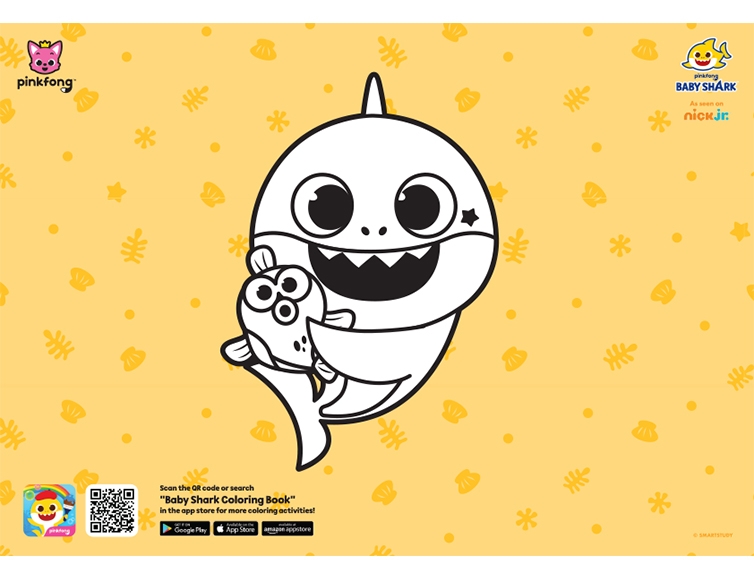 free baby shark printable coloring pages