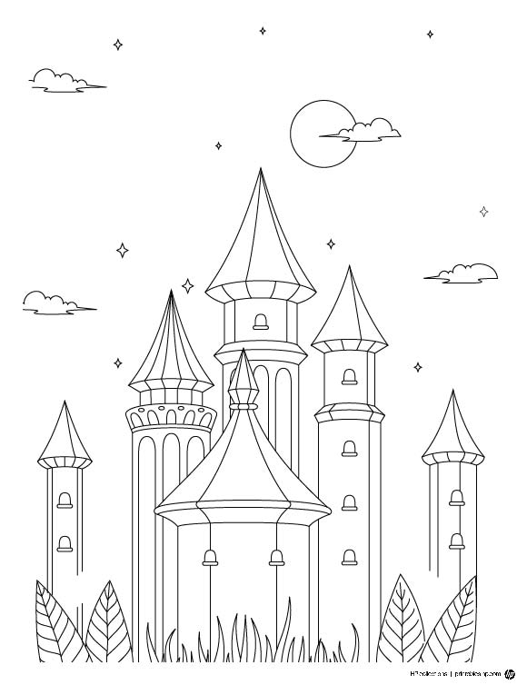 coloring picture castle