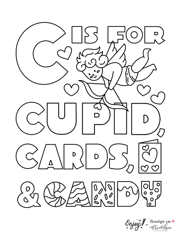 Printables C For Cupid Coloring Page By Natalie Brown Hp® Official Site