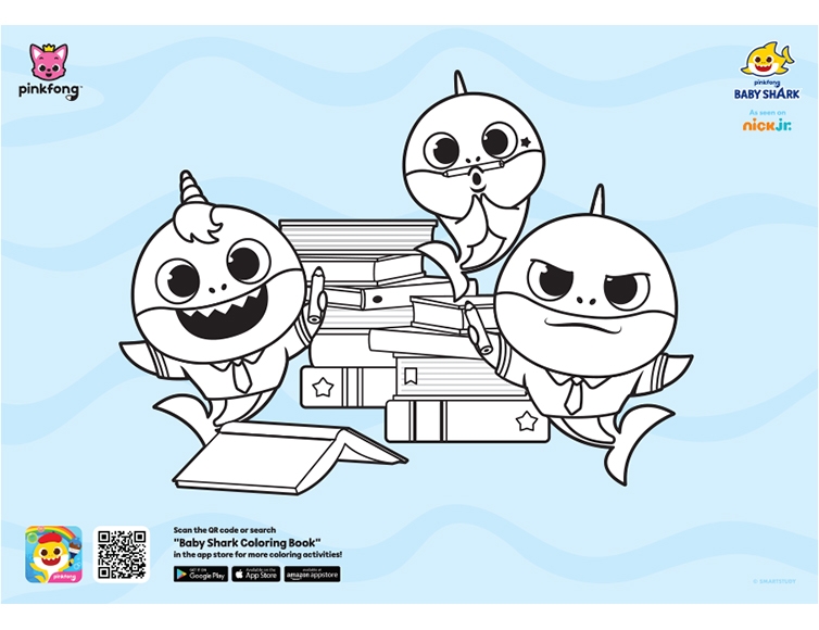 baby shark printable coloring pages free