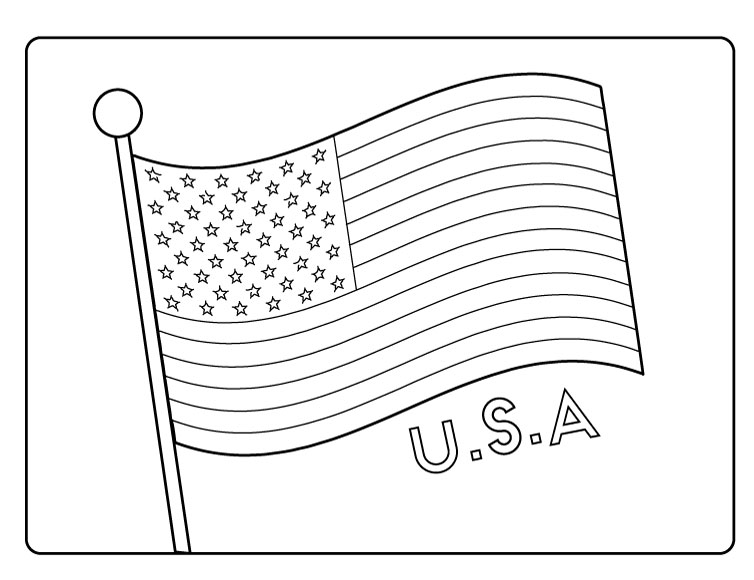 4th Of July Flag Coloring Page