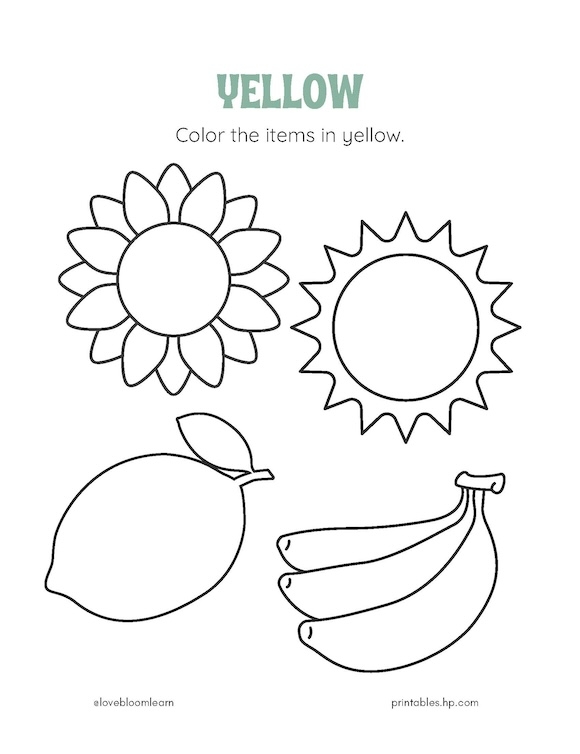 Learning Colors Coloring Pages