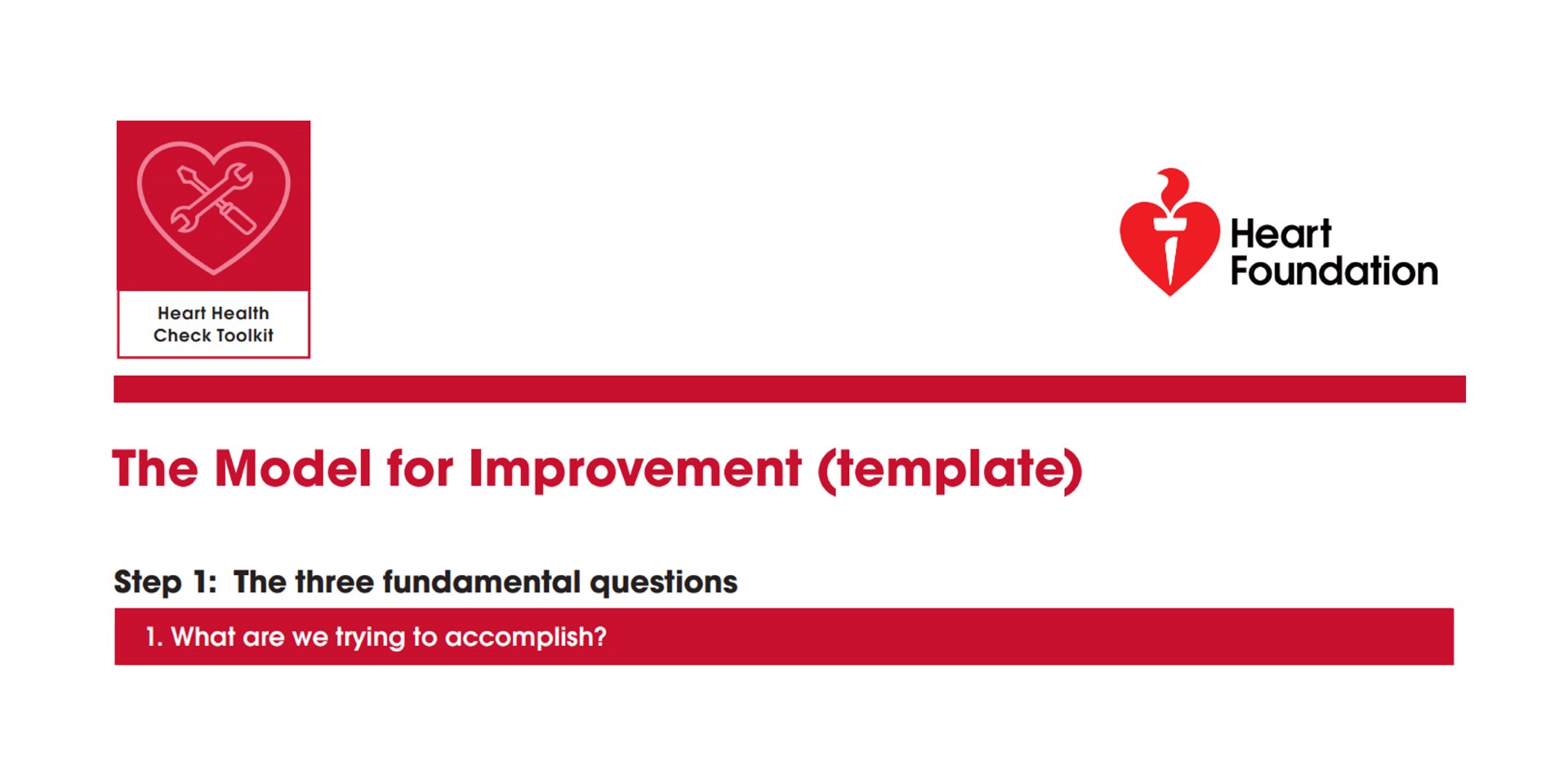 Model for Improvement and PDSA cycle | Heart Foundation