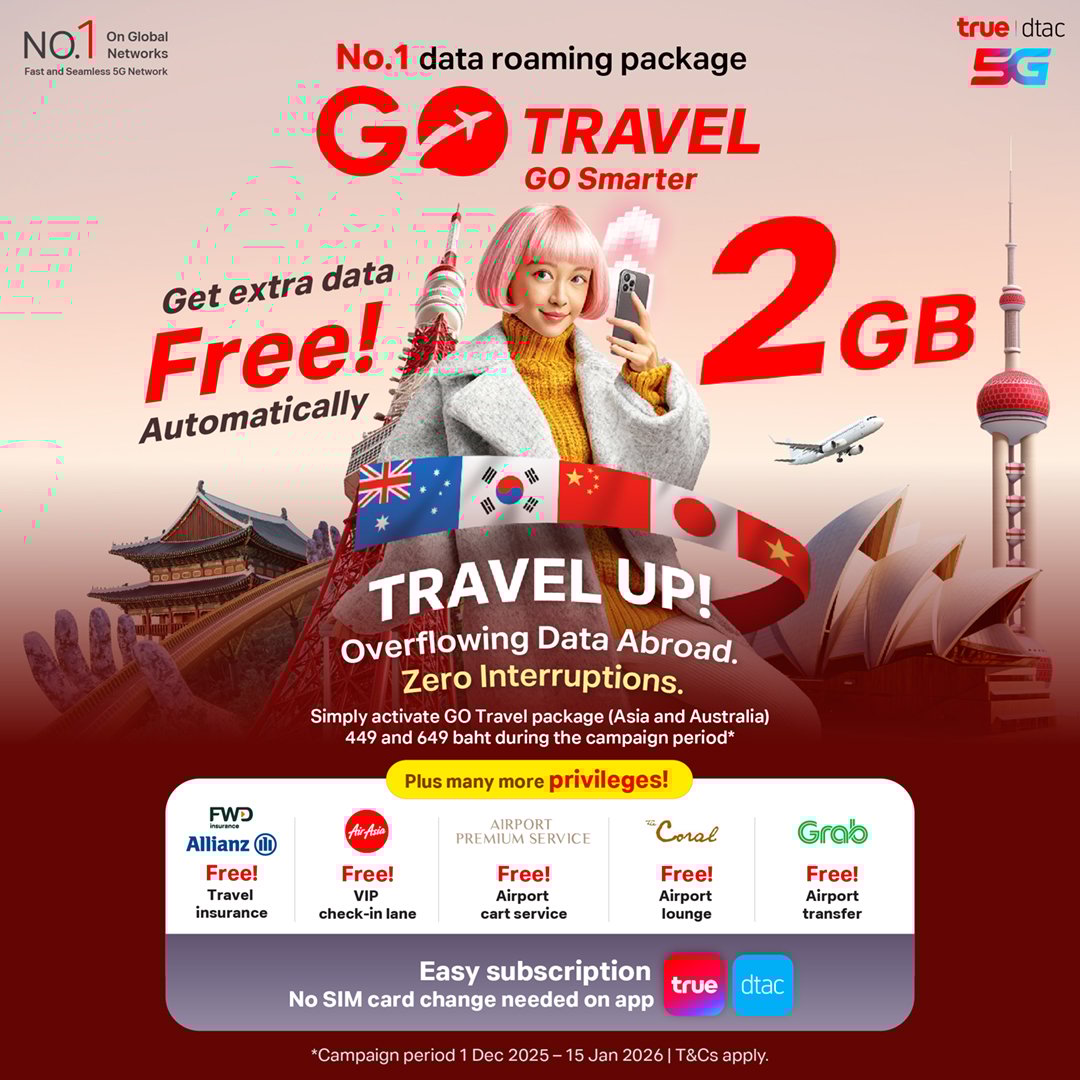 Travel abroad with Affordable Roaming Packages | True-dtac
