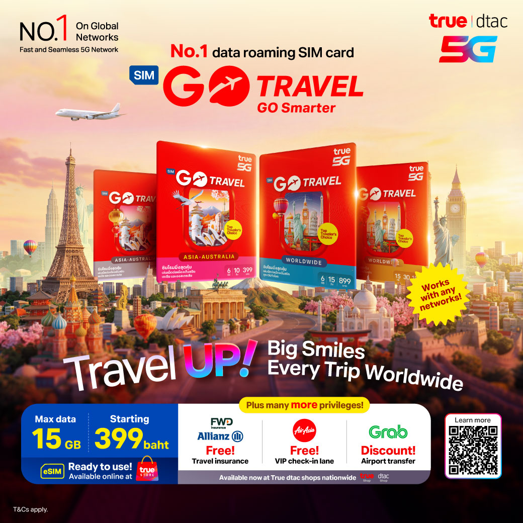 GO Travel SIM, roaming SIM, travel abroad at great value. | True-dtac