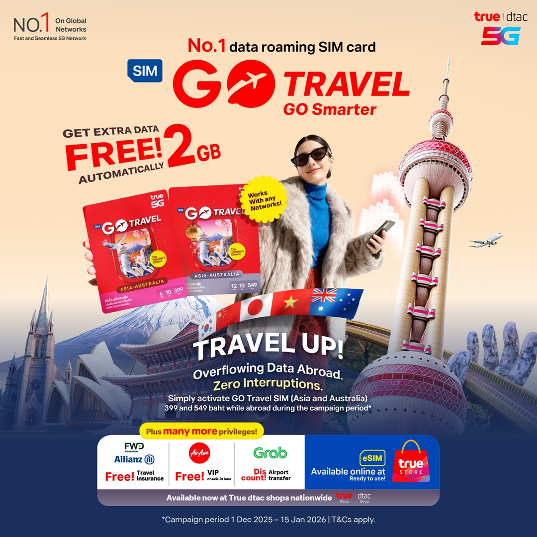 GO Travel SIM, roaming SIM, travel abroad at great value. | True-dtac