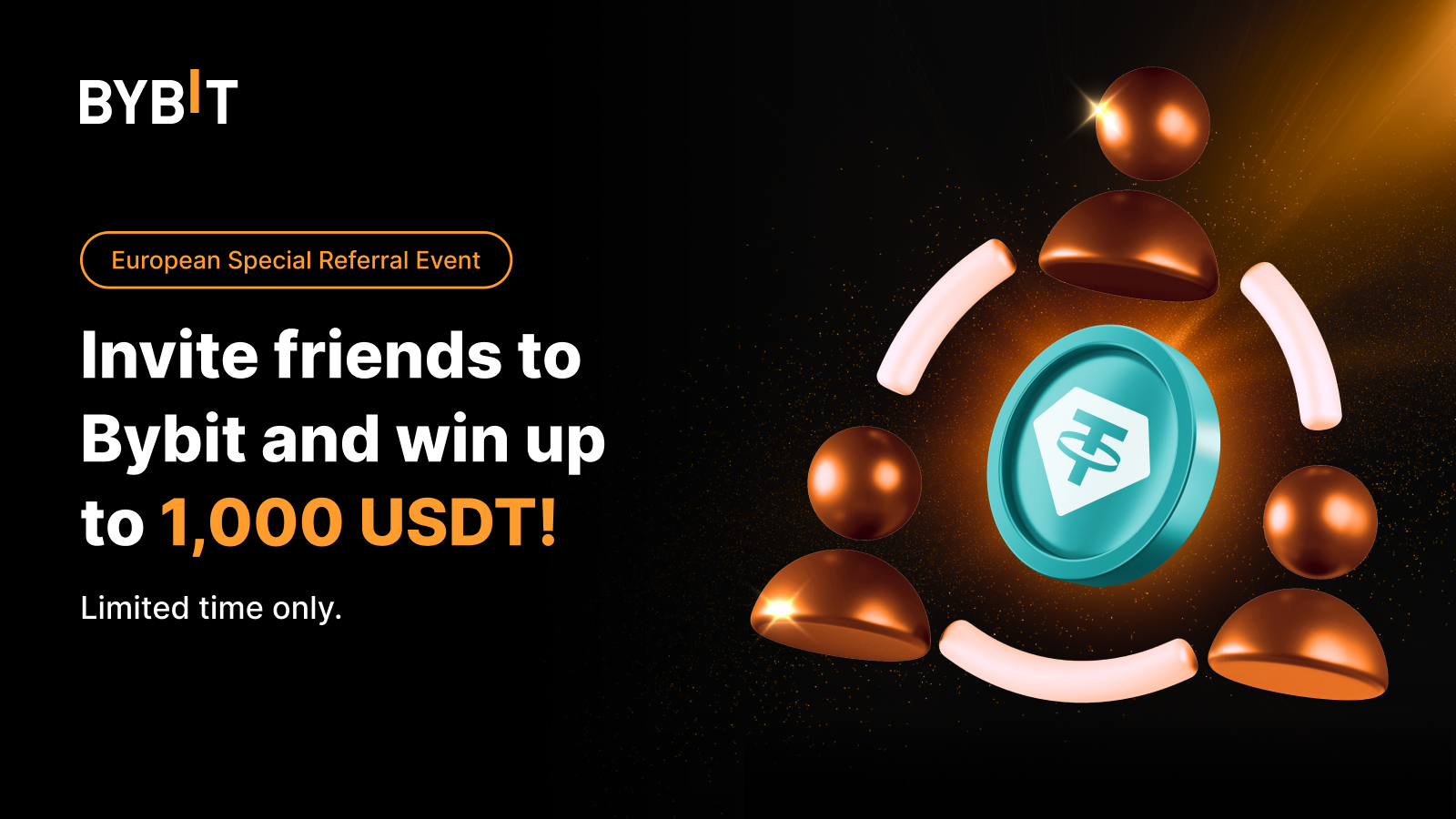 Bybit Announcement | European Special Referral Event: Win Up to 1,000 USDT Airdrop!