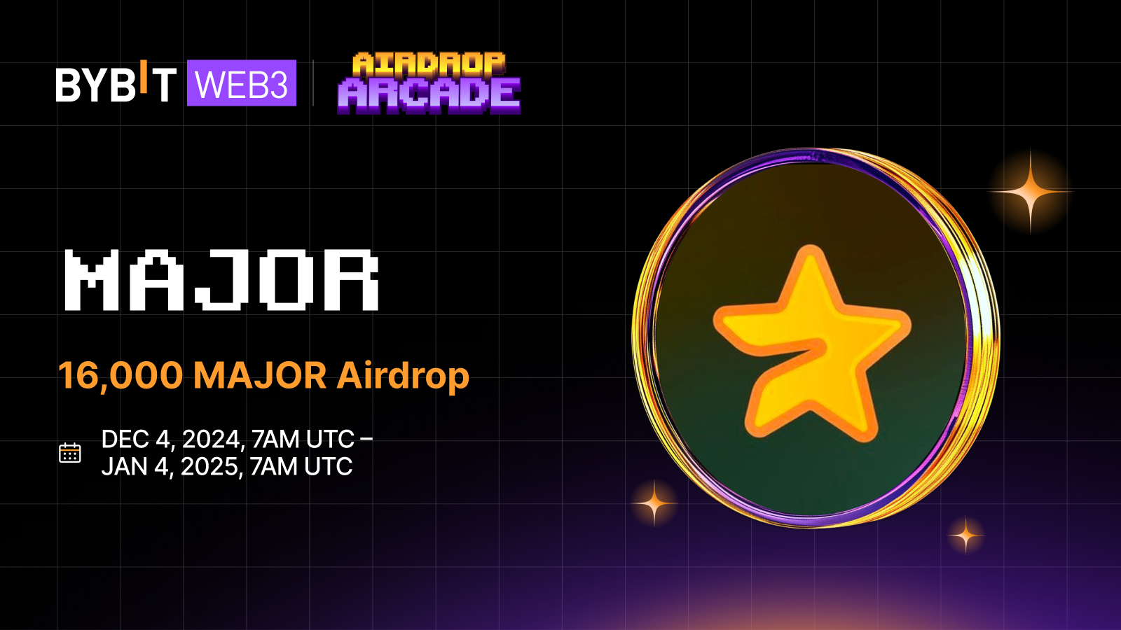 Bybit Announcement | Major Airdrop: 16,000 MAJOR Awaits!