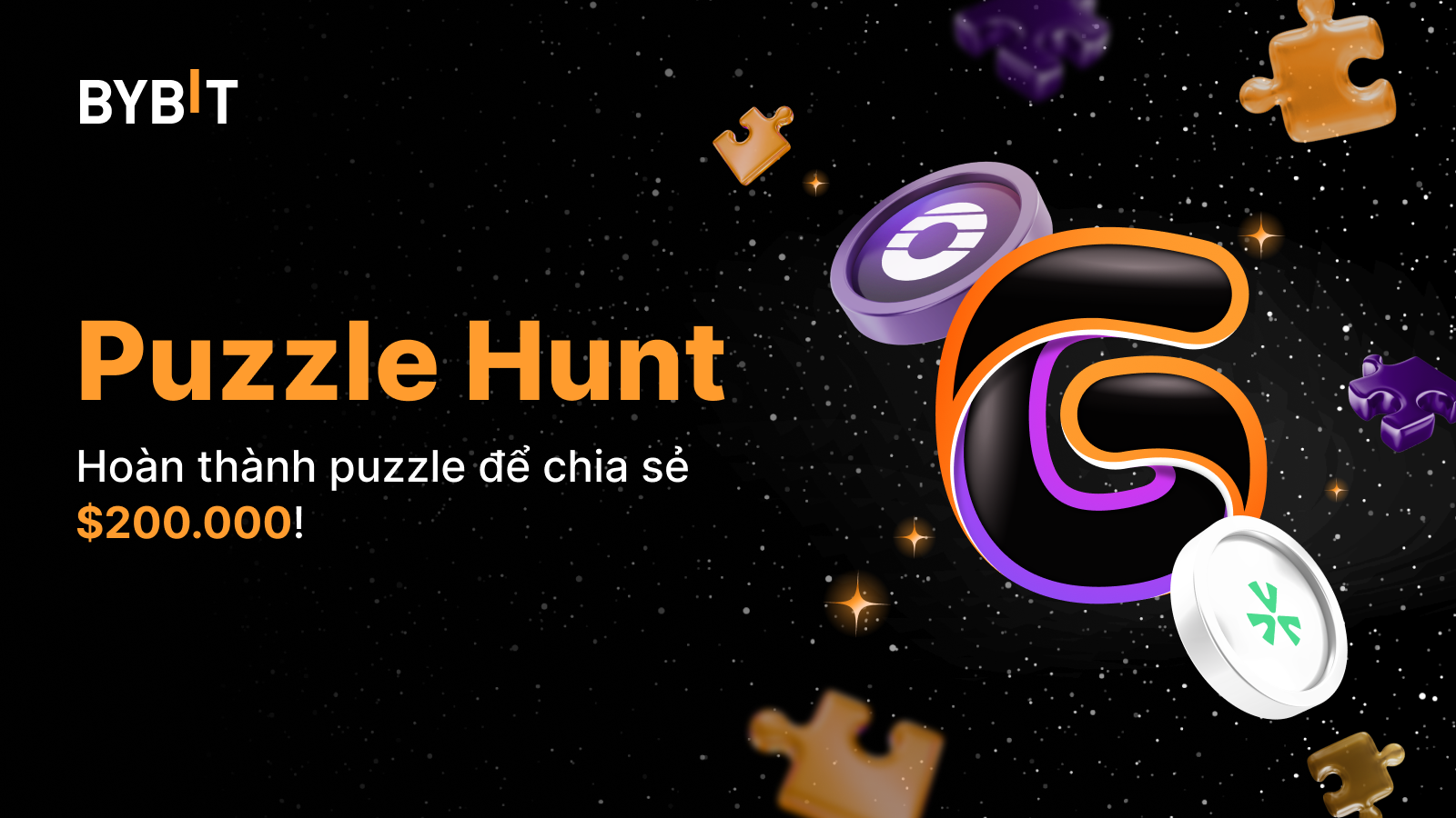 Bybit Announcement | Puzzle Hunt: Thu Thập Mảnh Ghép Để Kiếm Thưởng Token Trending Trị Giá $200.000!