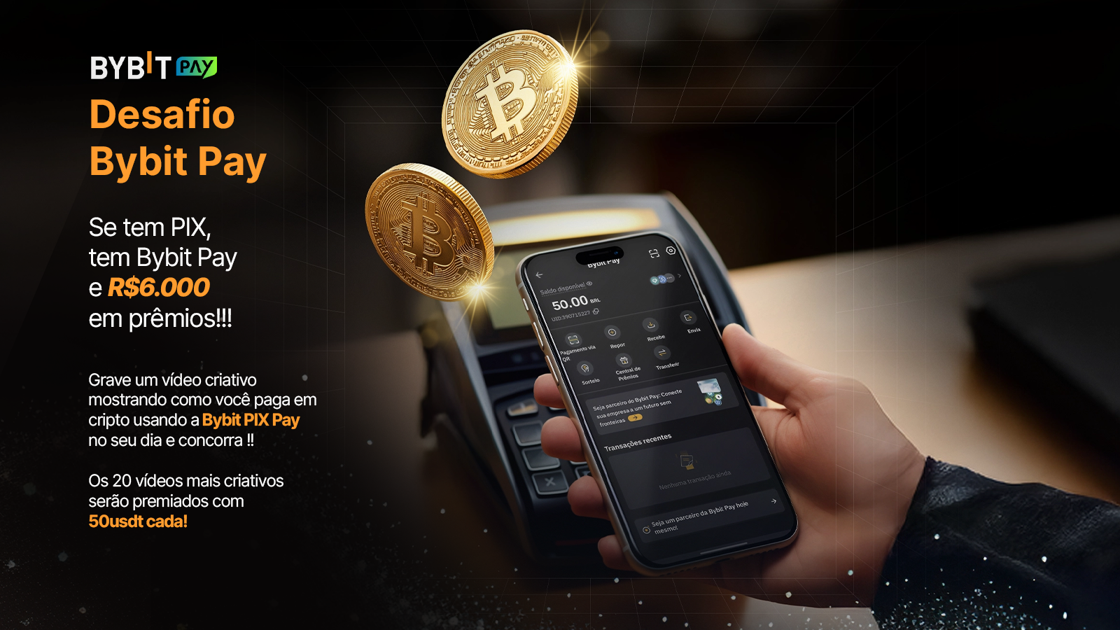 Bybit Announcement | Desafio Bybit Pay - Participe e concorra a 50 USDT!