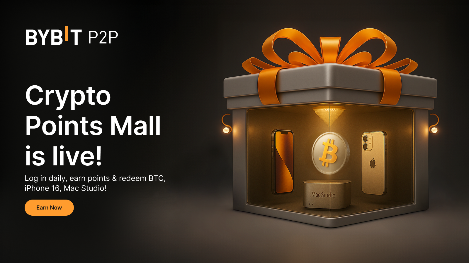 Bybit Announcement | Crypto Points Mall: Collect points daily to win BTC, Mac Studio, iPhone 16 ...