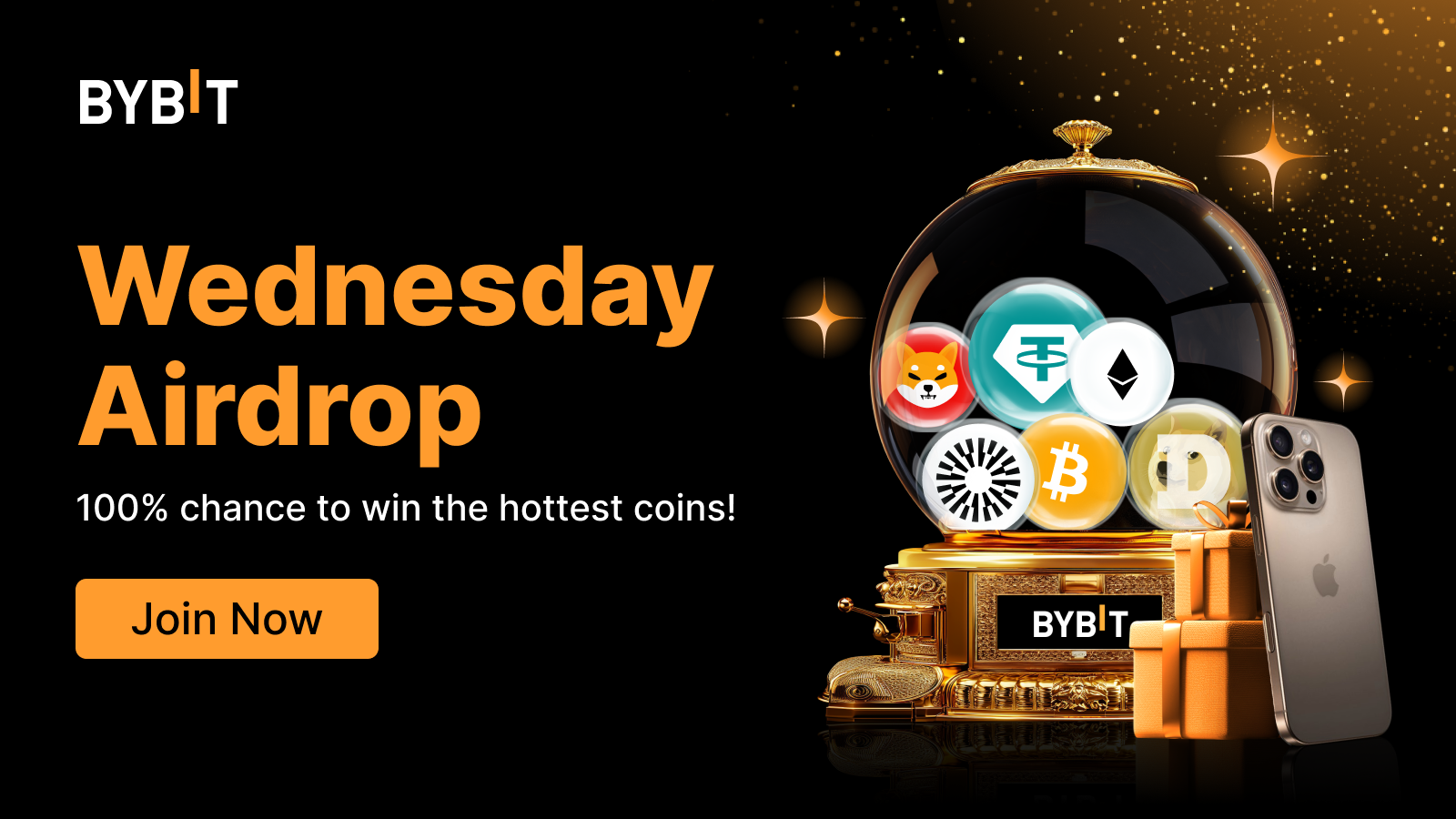 Bybit Announcement | Wednesday Airdrop#9: Win Hot Coins — 100% Guaranteed, First Come, First Served!