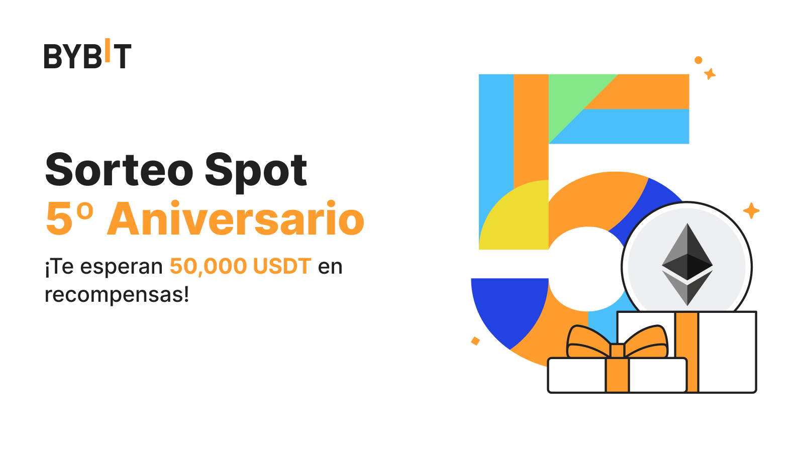Bybit Announcement | [5º Aniversario de Bybit] Sorteo Spot: ¡te esperan 50,000 USDT en recompensas!