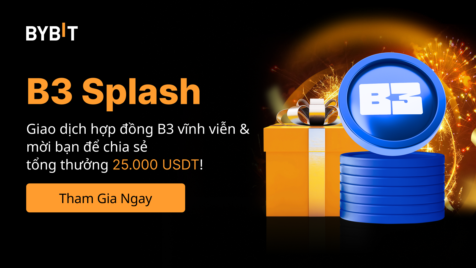 Bybit Announcement | B3 Splash: Giao Dịch, Mời Bạn Bè & Chia Sẻ Tổng Thưởng 25.000 USDT