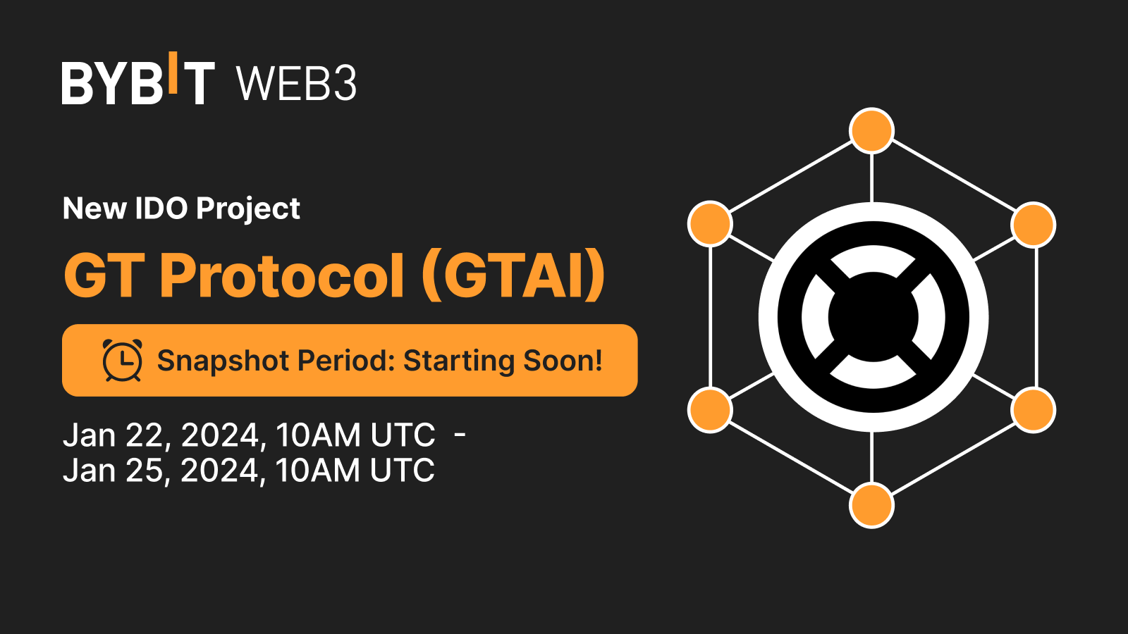 Bybit Announcement | GT Protocol (GTAI) on Bybit Web3 IDO: Snapshot Period Starts Soon