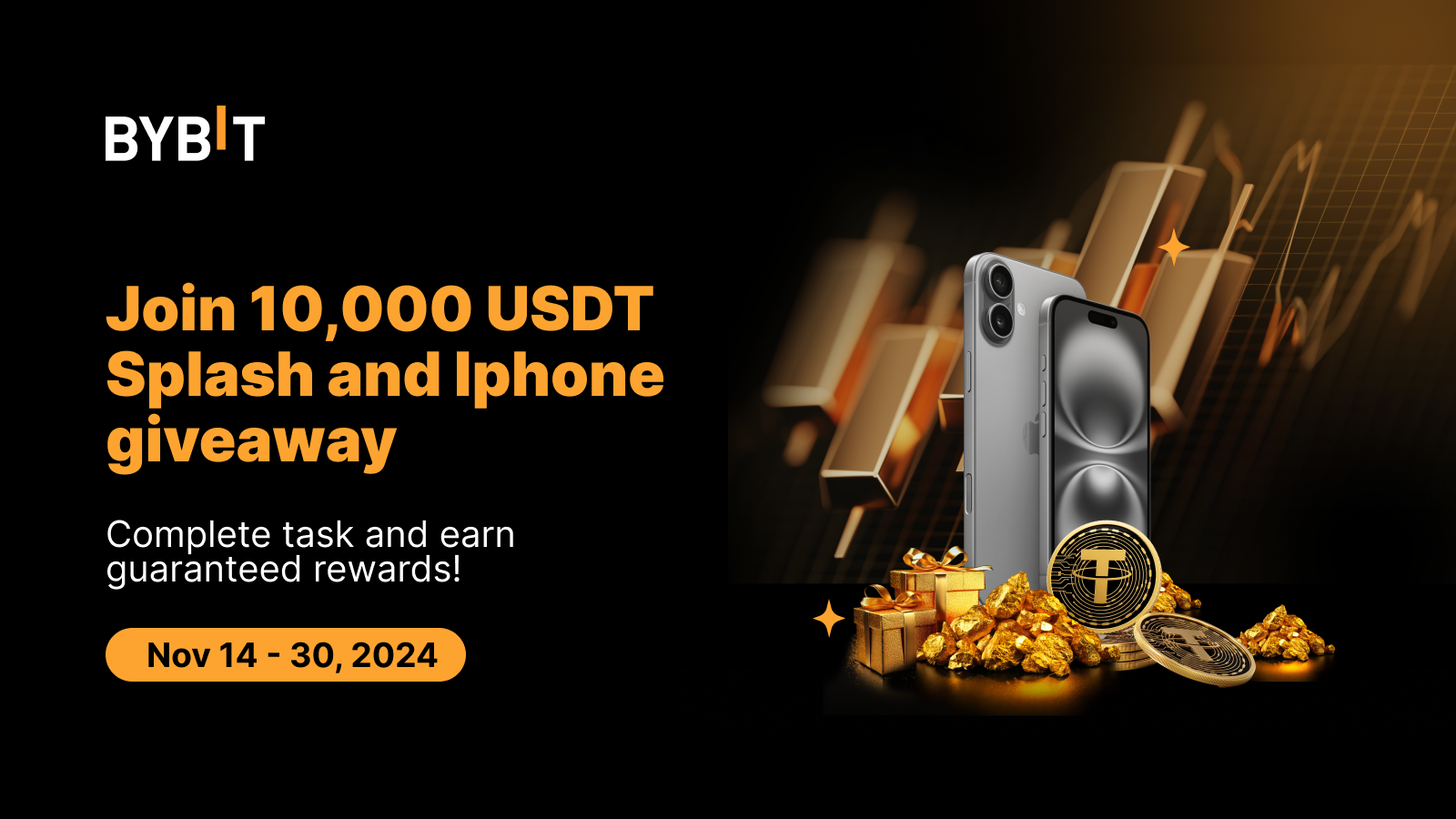 Bybit Announcement | November Delight: 10,000 USDT + iPhone Up for Grabs