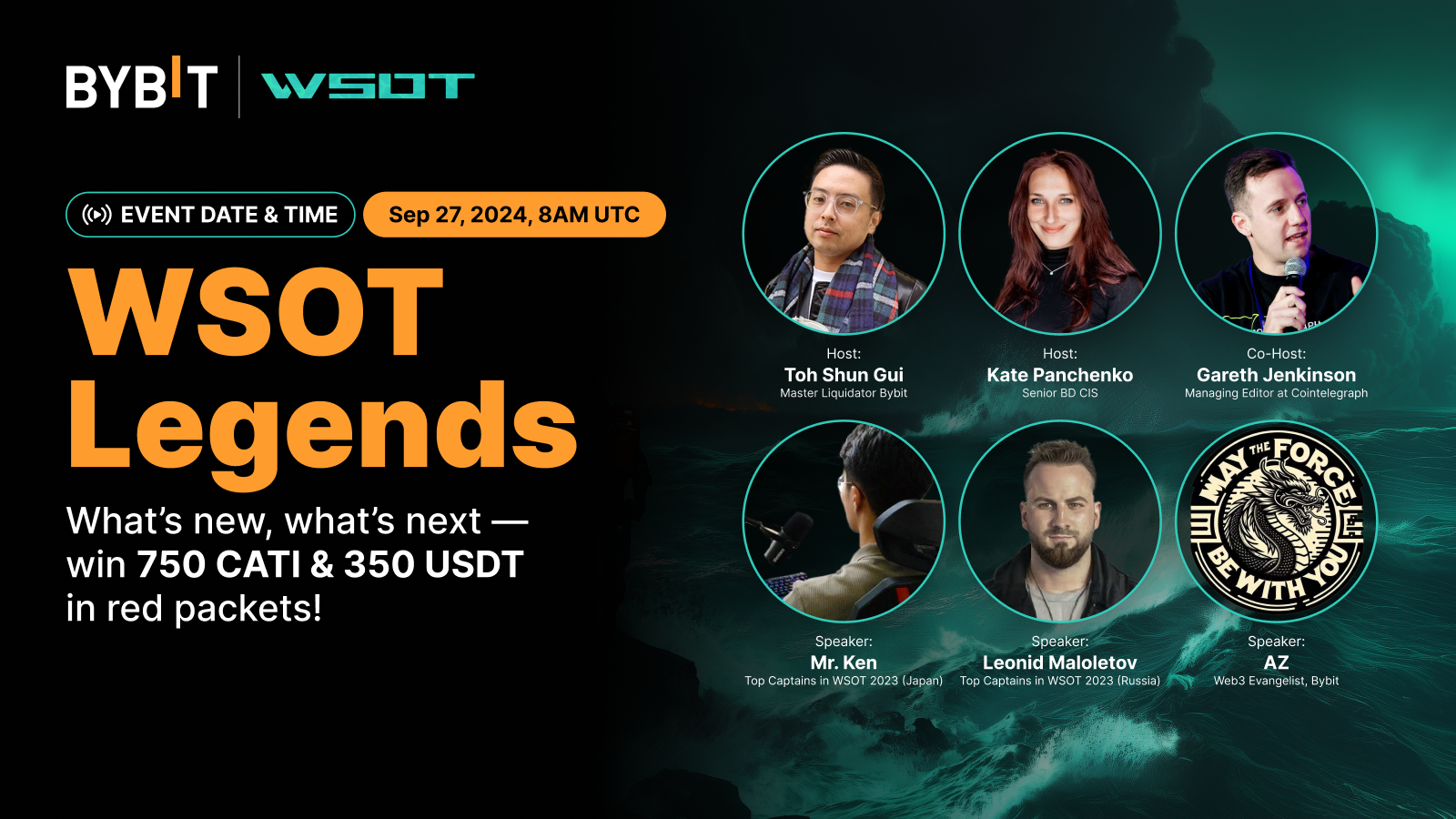 Bybit Announcement | WSOT Legends: What’s New, What’s Next — Win 750 CATI & 350 USDT in Red Packets!