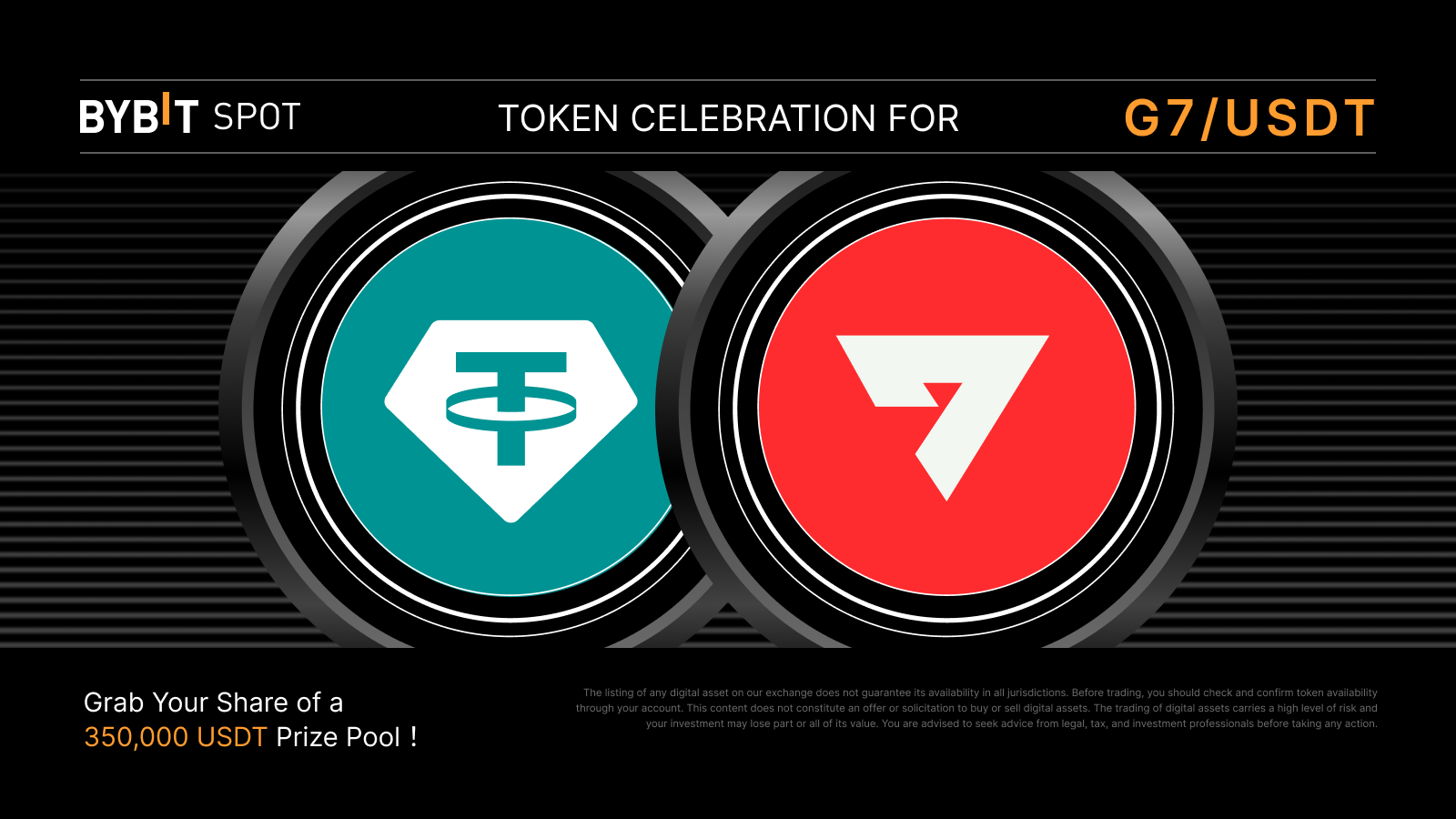 Bybit Announcement | G7 Token Splash: Trade to win your share of the 350,000 USDT prize pool