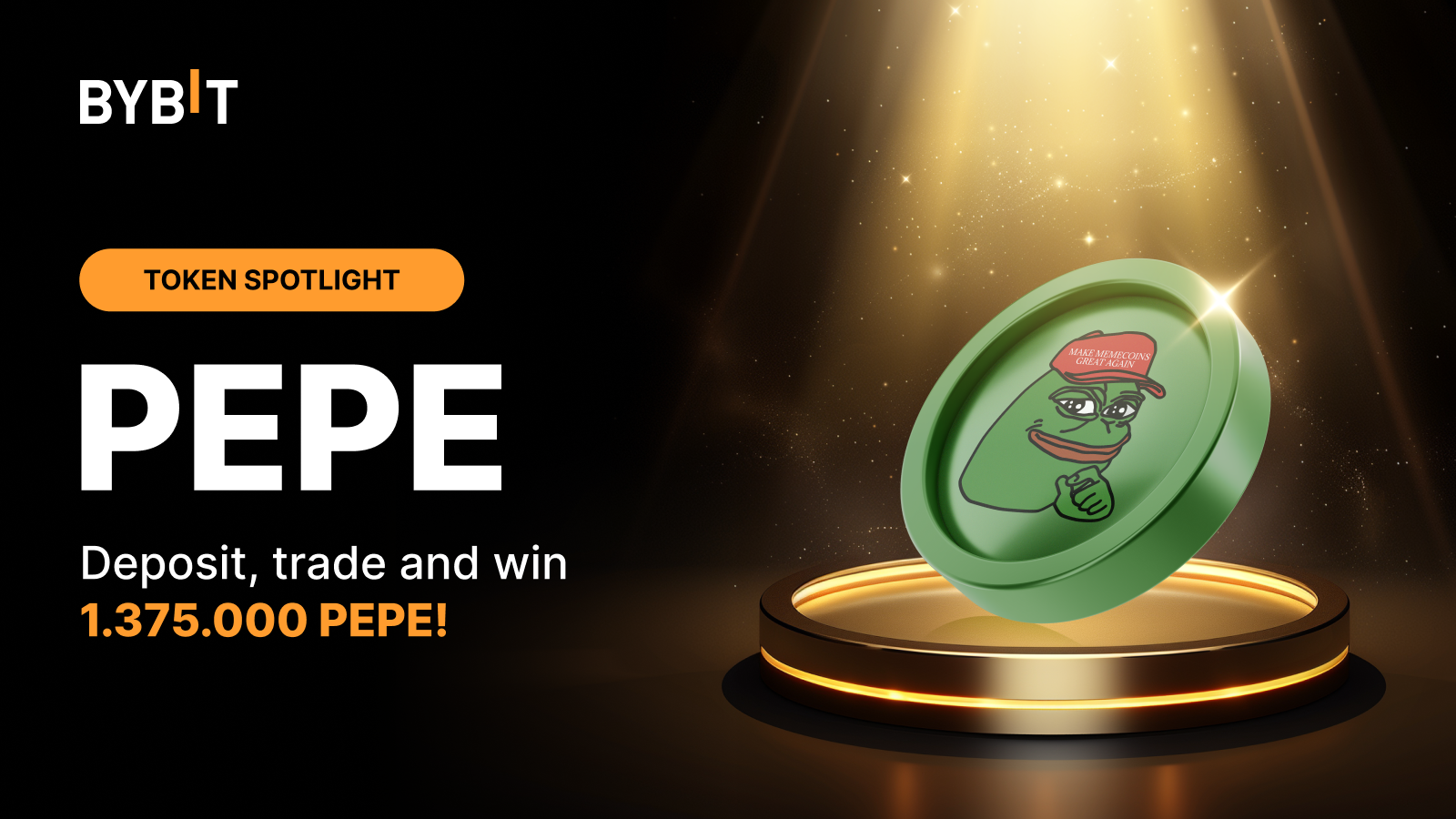 Bybit Announcement | Weekly Token Spotlight: PEPE! Deposit, trade and win 1,375,000 PEPE
