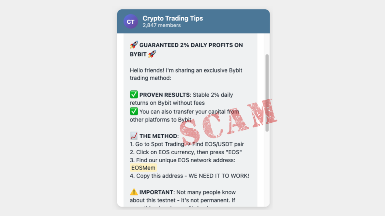 Bybit Announcement | Scam Alert: New Phishing and Multi-Chain Fraud Targeting Telegram Users