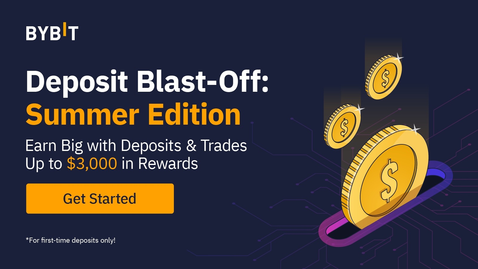 Bybit Announcement | Deposit Blast-Off: Summer Edition — Up to $3,000 ...