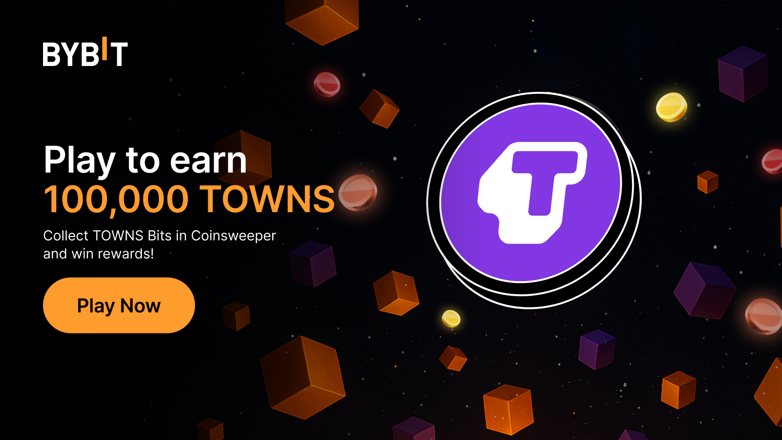 Bybit Announcement | Play Coinsweeper to earn a share of 100,000 TOWNS!