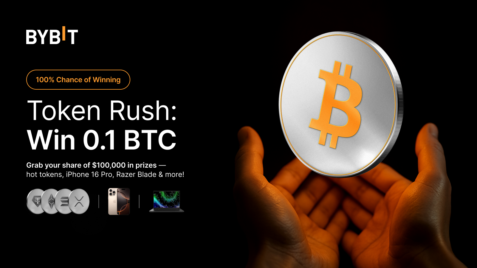 Bybit Announcement | [Selected Countries Only] 0.1 BTC Token Rush: Spin to Win from a $100,000 ...