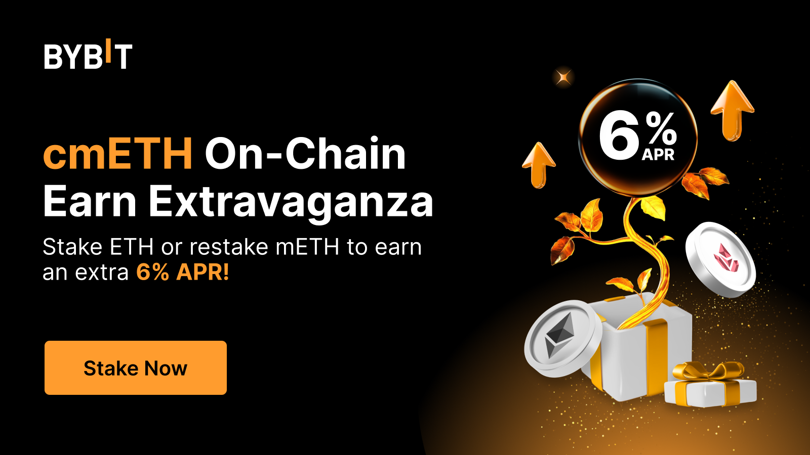 Bybit Announcement | cmETH On-Chain Earn Extravaganza: Earn an Extra 6% APR!