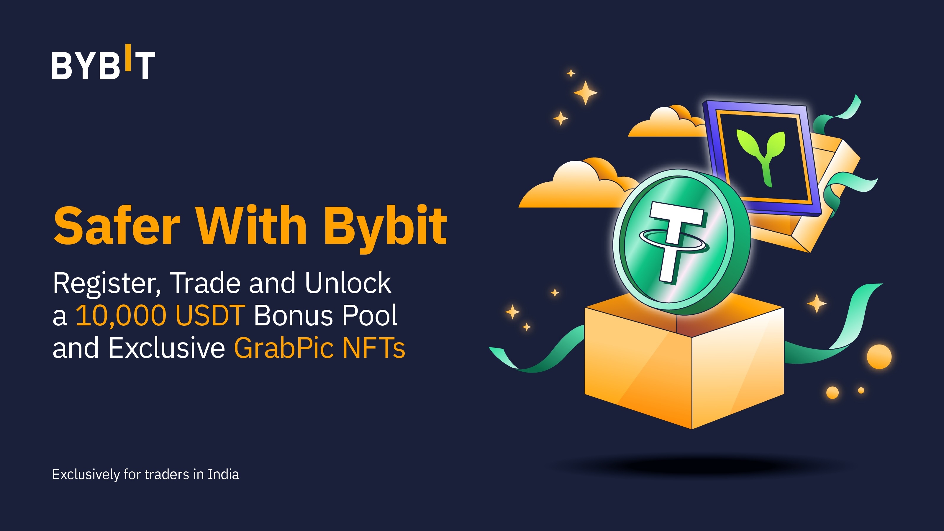 Bybit Announcement | Register, Trade, Earn! Join Bybit to Grab NFTs and a 10,000 USDT Bonus Pool!