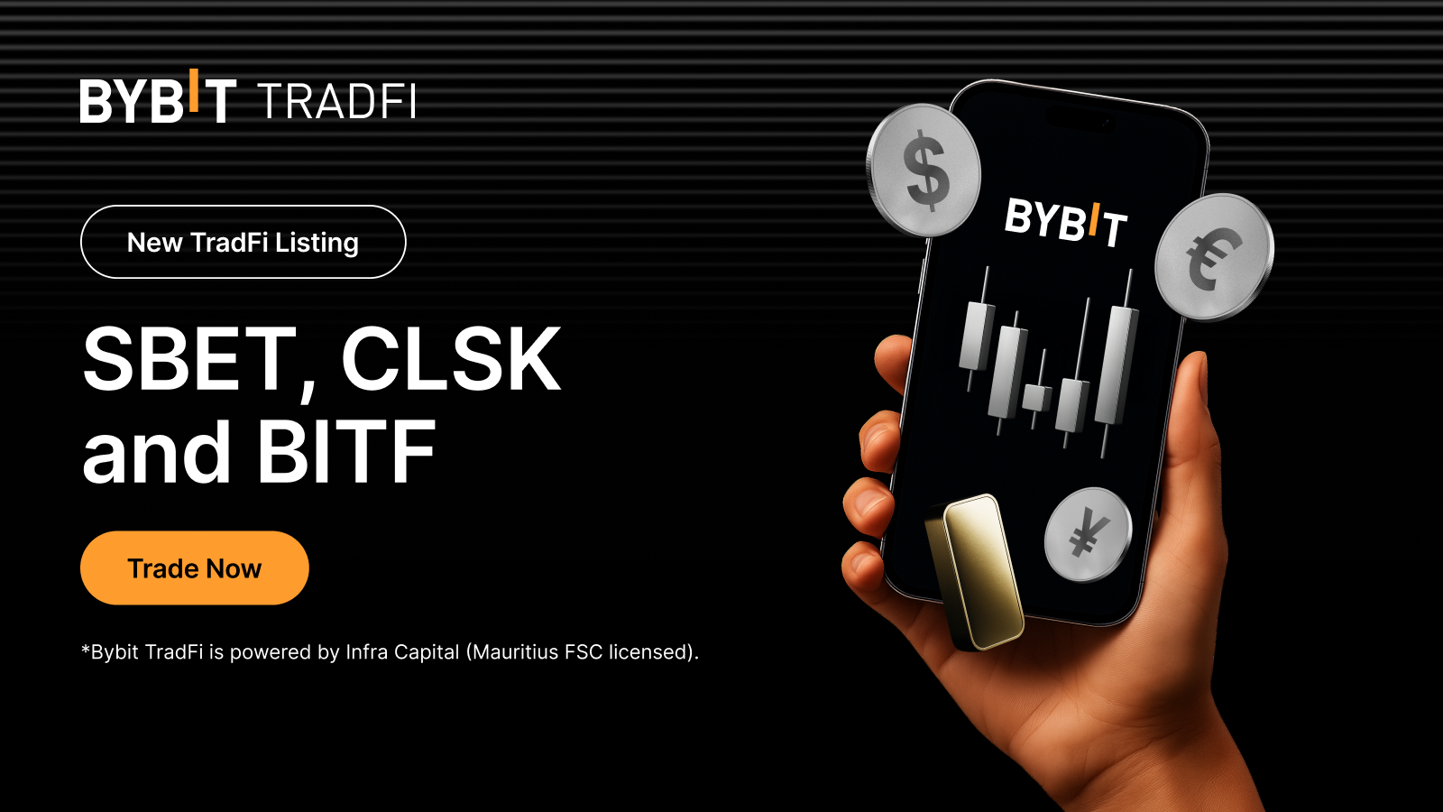 Bybit Announcement | 📢 New TradFi Listing: SBET, CLSK and BITF!!
