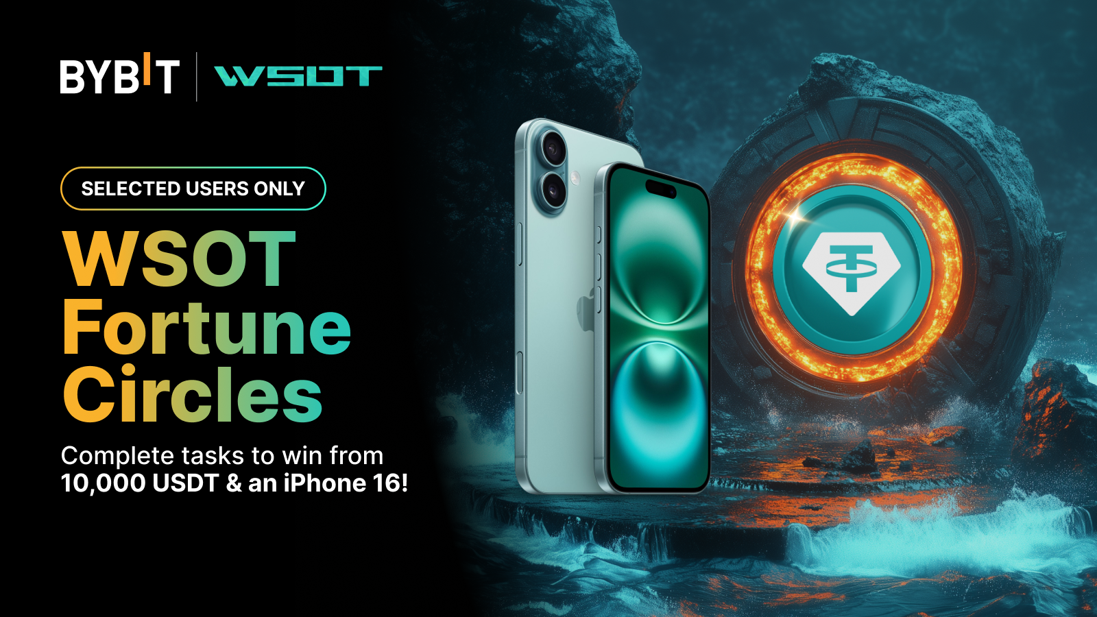 Bybit Announcement | [Selected Users Only] WSOT Fortune Circles: 10,000 USDT & iPhone 16 Up for ...