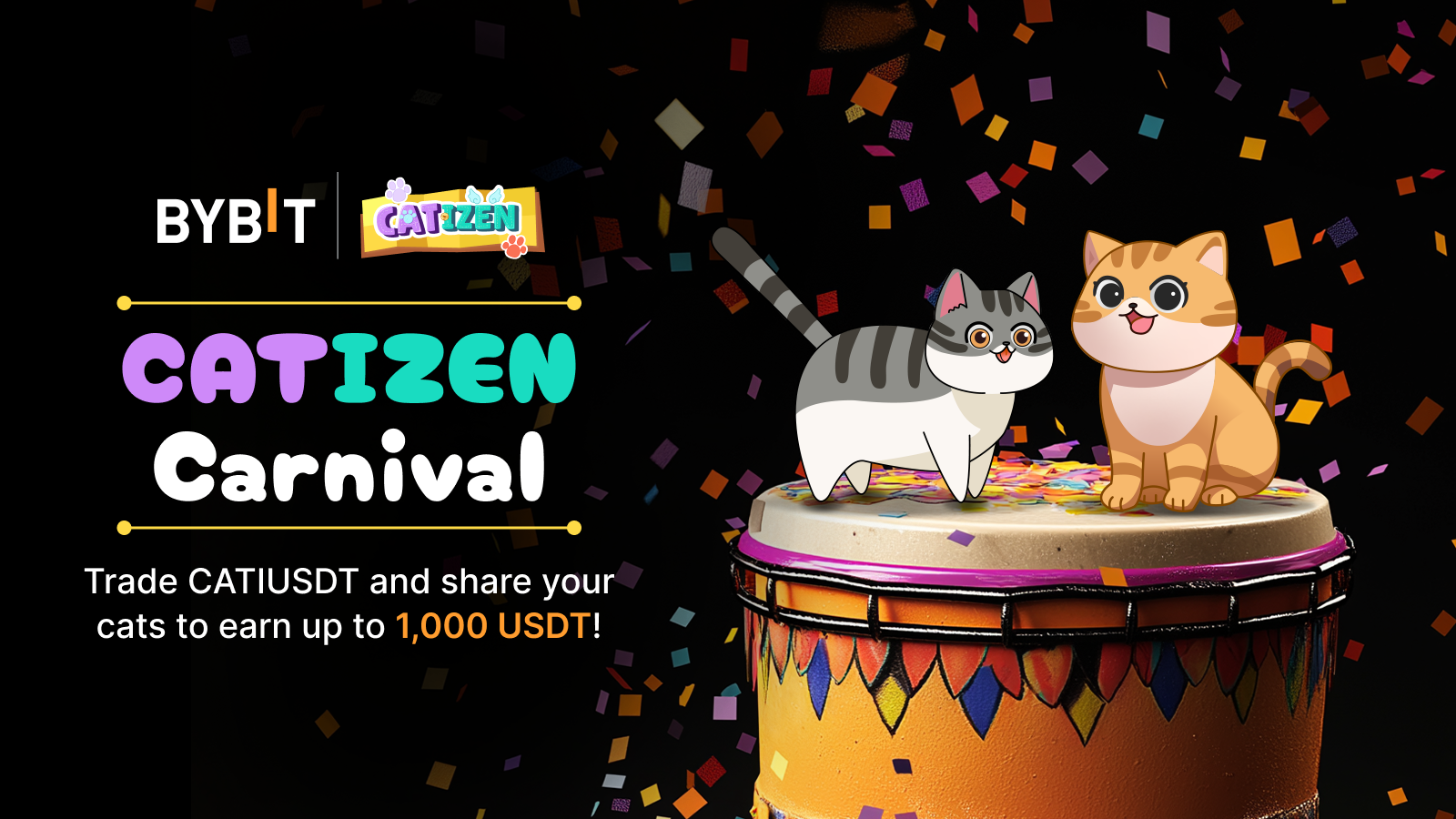 Bybit Announcement | CATIZEN Carnival: Up to 1,000 USDT Awaits!