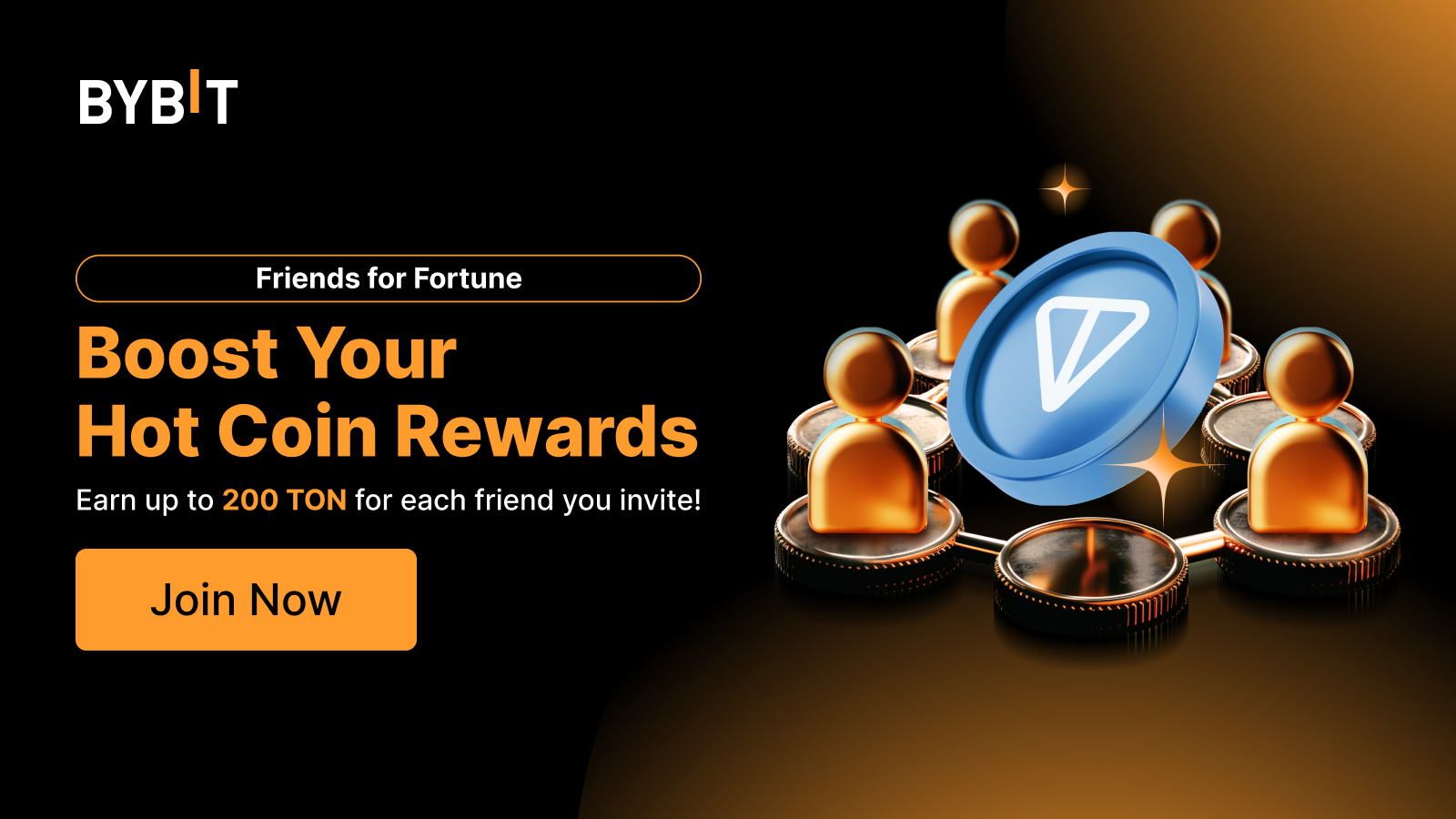 Bybit Announcement | Friends for Fortune: Earn Up to 200 TON for Each ...