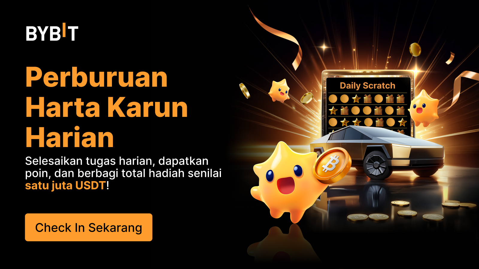 Bybit Announcement | 💰 Perburuan Harta Karun Harian: Buru Poin, Gosok Kartu, dan Berbagi Total ...