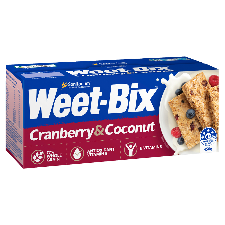 Sanitarium Weet-Bix Cranberry Coconut Breakfast Cereal 450g - Weet-Bix