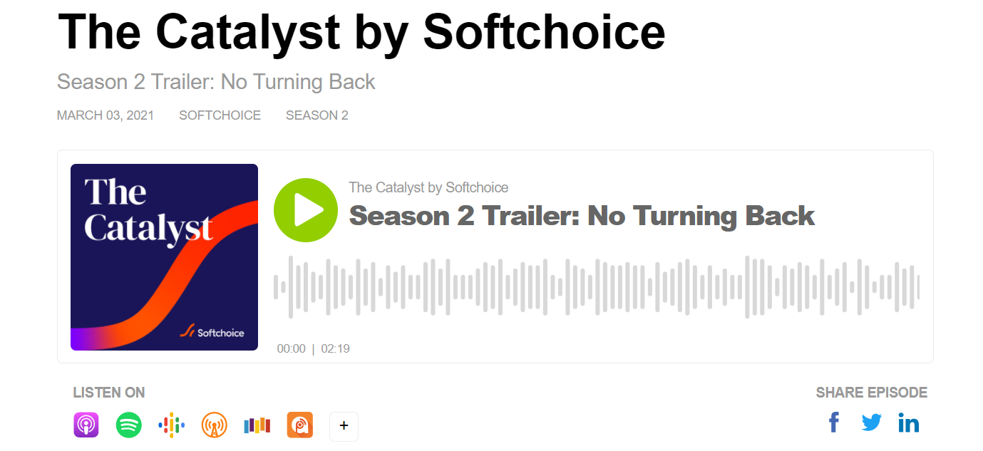 Season 2 of The Catalyst is here and there's no turning back | Softchoice
