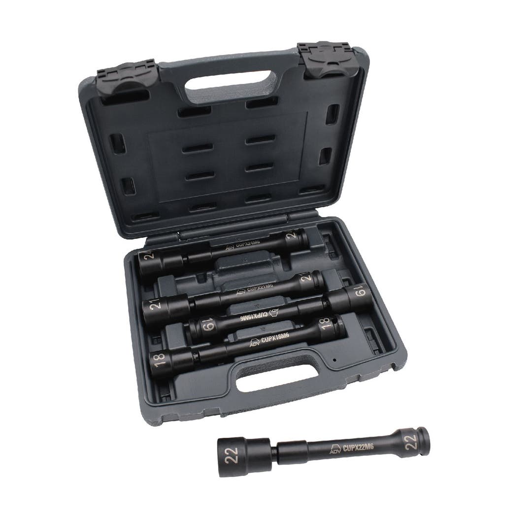 5 PIECE 1/2" DRIVE PINLESS UNIVERSAL IMPACT METRIC 6 POINT EXTENSION ...