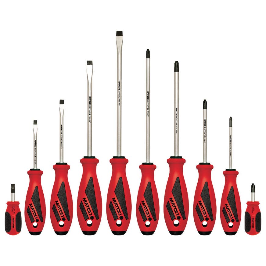 10 PIECE TOP TORQUE II™ SCREWDRIVER SET - RED SSPCR10C | Matco Tools