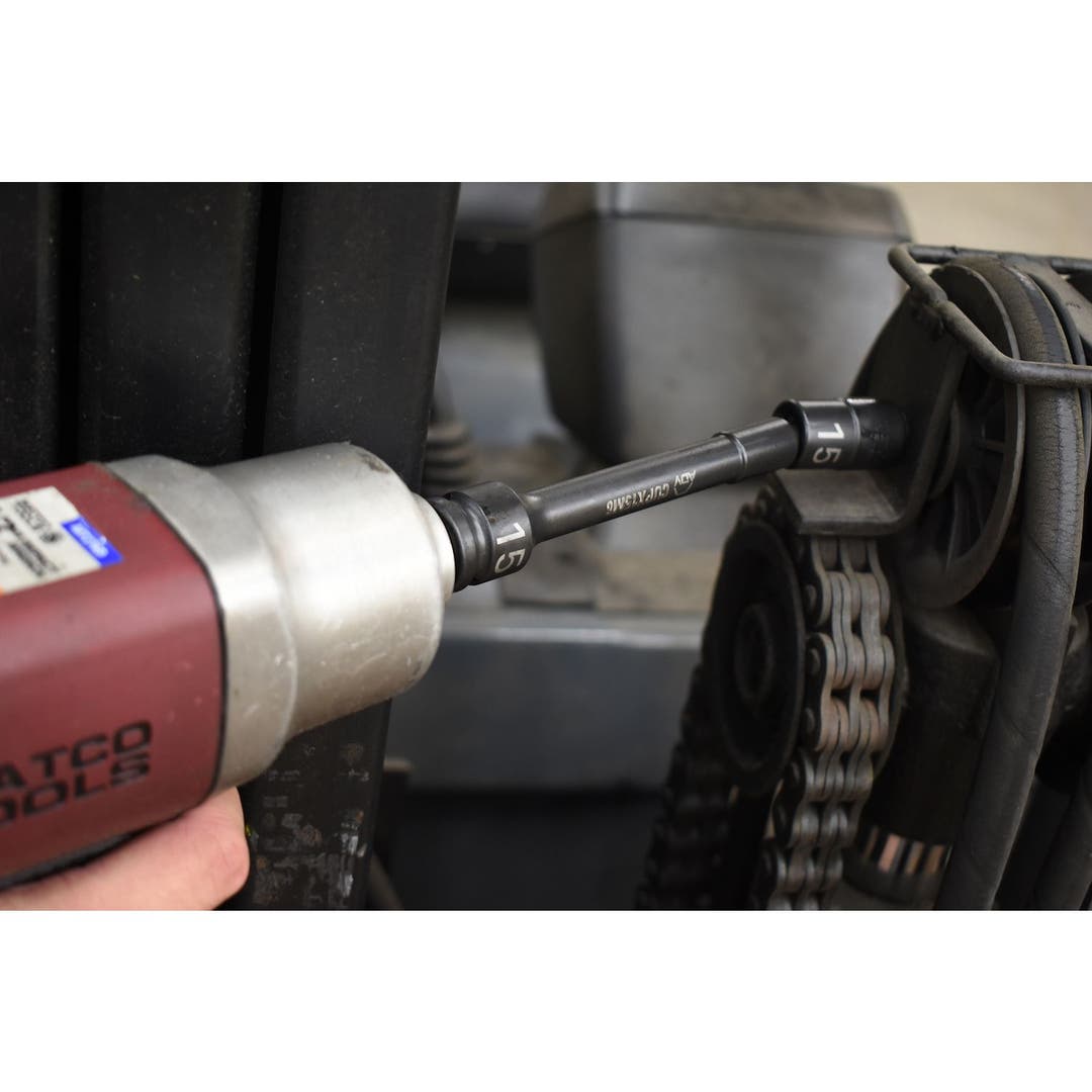 5 PIECE 1/2" DRIVE PINLESS UNIVERSAL IMPACT METRIC 6 POINT EXTENSION ...