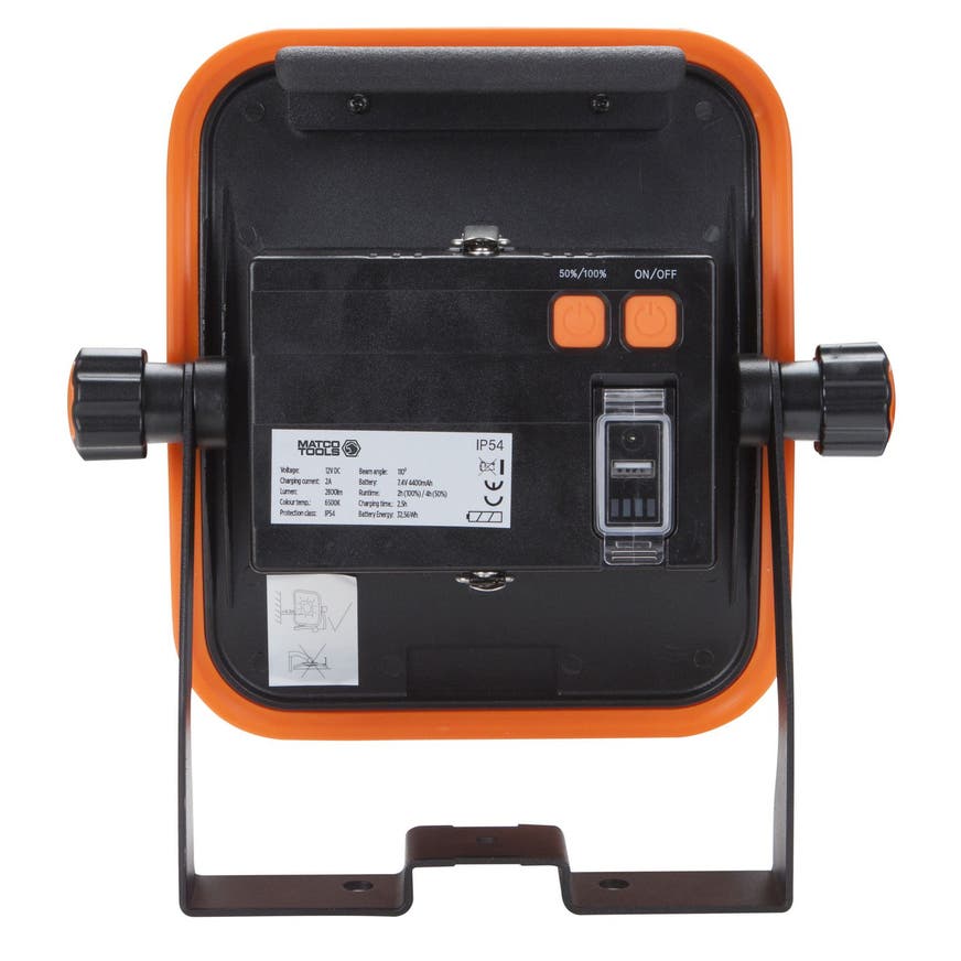 2,800 LUMENS COB RECHARGEABLE WORK LIGHT-ORANGE MWLFL2800 | Matco Tools